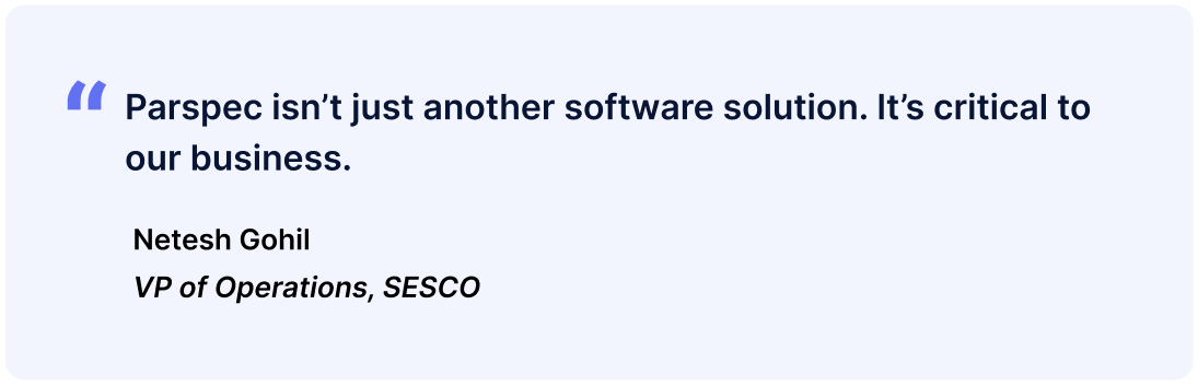 SESCO Cuts Submittal Turnaround Time in Half with Parspec